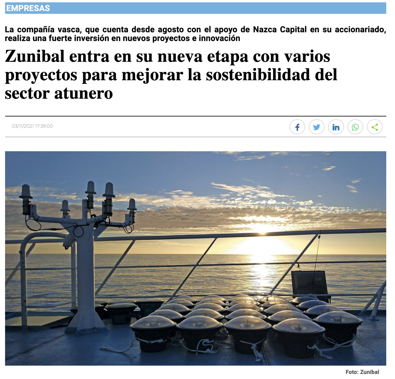 "Zunibal enters its new stage with several projects to improve the ...